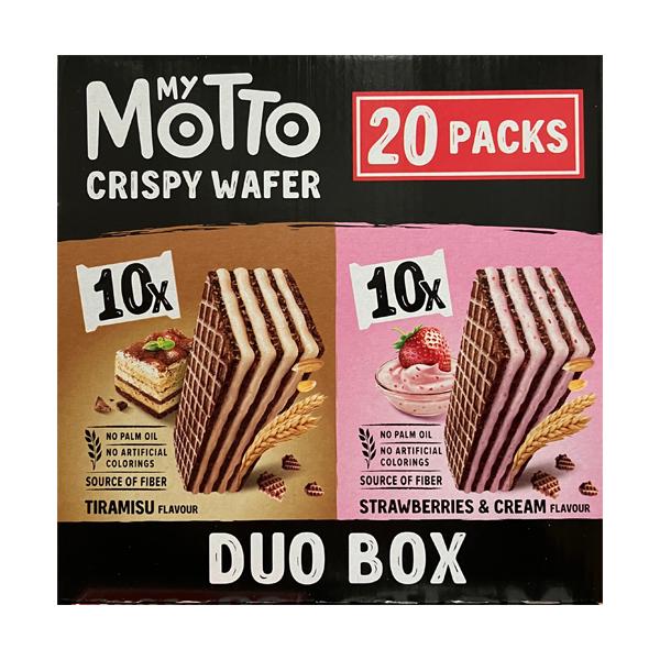 ■名称:ウエハース■原材料名:【ティラミス味】 植物油脂、砂糖、小麦粉、ホエイパウダー、小麦繊維、ココアパウダー、脱脂粉乳、食塩／乳化剤、香料、膨脹剤、（一部に小麦・乳成分・大豆を含む）【ストロベリークリーム味】 植物油脂、小麦粉、砂糖、ホ...