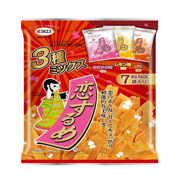 するめの胴部分のみを使用し、甘辛く仕上げたドライタイプののしいかです。食べやすい一口サイズにカットしました。恋のような、甘くてちょっぴり刺激的な大人の味をお楽しみ下さい。■名称:魚介類加工品■内容量:あまから味（25gx3袋）、梅味（25g...