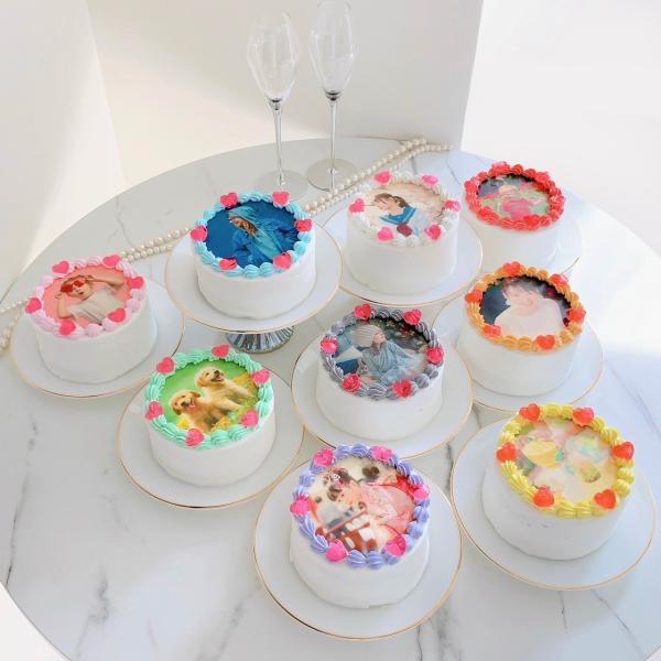 ■プリントゼリーケーキ  4号  12cm＼ 話題のゼリーケーキがプリントケーキになって新登場〓??? ／お好きなお写真をプリントしたケーキの周りに、キラキラでかわいいハートのゼリーがのったセンイルケーキです♪甘さ控えめのケーキとゼリーの相...