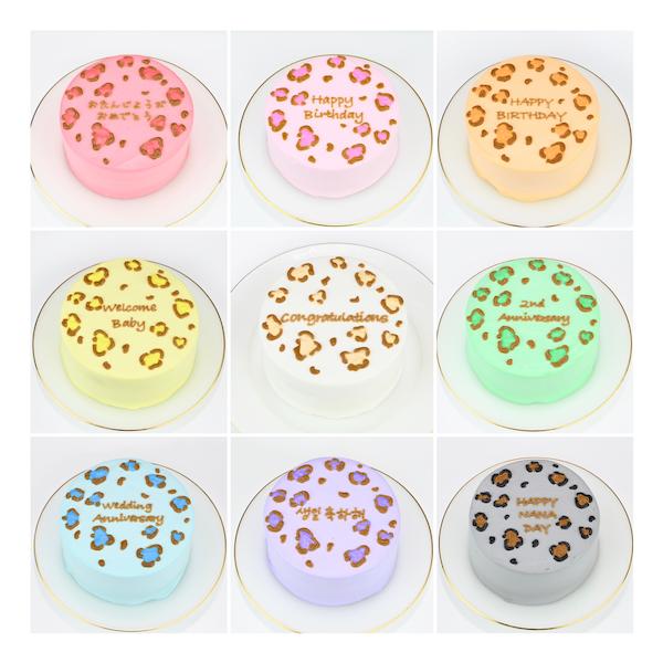 ■豹柄センイルケーキ 5号お好きな色とメッセージでお作りします♪誕生日や記念日などのお祝いにおすすめのかわいいケーキです♪お好きなメッセージを20文字以内（漢字不可）でお入れいたします。中には甘酸っぱいいちごジャムがサンドしてあります。※商...