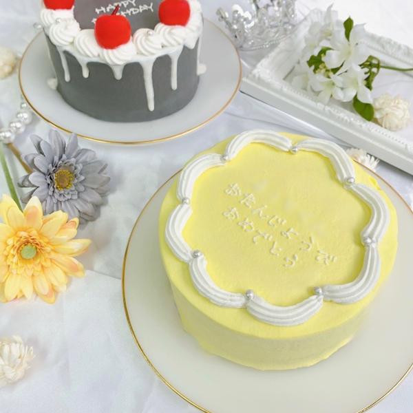 ■メッセージセンイルケーキ　5号お好きな色とメッセージでお作りします♪誕生日や記念日などのお祝いにおすすめのかわいいケーキです♪ご希望のメッセージを20文字以内（漢字不可）でお入れできます。※ケーキの中には、甘酸っぱいいちごジャムがサンドし...