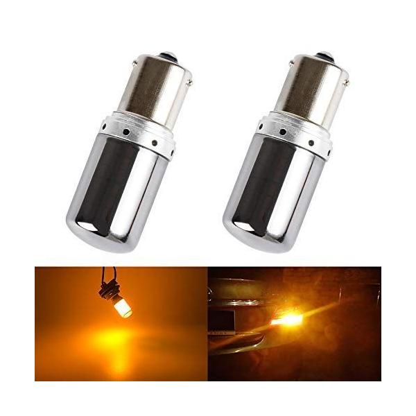 【商品名】　Futwod S25 LED シングル ウインカー ステルスバルブ ハイフラ防止 アンバー 1156 BAU15S PY21W ステルス ク 【商品説明】　・【クローム加工?ステルス仕様】クローム加工した表面は、車に装着した時の...