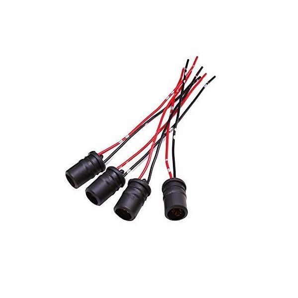 【商品名】　HUIQIAODS T10 オートバイライト電球ソケットバルブホルダー ワイヤーハーネス コネクタ拡張 【商品説明】　・仕様：セット内容---T10ソケット×４本、本体直径：12mm（詳細は写真のように）、当てる電圧：12V?2...
