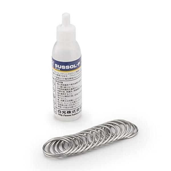 【商品名】　白光(HAKKO) SUSSOL-F ステンレス用フラックス 20ml ヤニなしはんだ付き(20g) 89 【商品説明】　・5倍に薄めて使用できる金属:銅、真鍮、ブリキ、トタン、金、銀など・内容量:20mL、ヤニなしはんだ(すず...