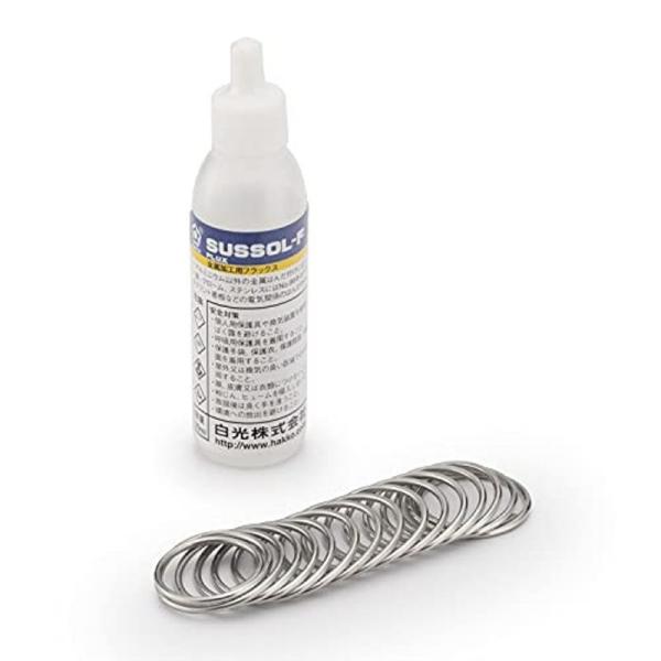【商品名】　白光(HAKKO) SUSSOL-F 金属用フラックス 20ml ヤニなしはんだ付き(20g) 81-01 【商品説明】　・内容量:20mL、ヤニなしはんだ(すず60%/Φ1.6mm×1m/20g)・原液のまま使用できる金属:銅...
