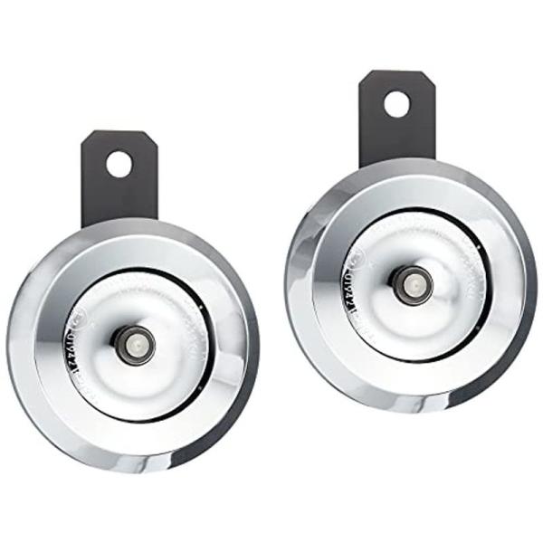 【商品名】　NIKKO ニッコー バイク用デュアルホーン YFD-80 YFD-80 【商品説明】　・付属品:専用ハーネス・定格電圧:DC12V 音圧(dB):105~115dB カラー:クロームメッキ・生産国:日本・車検対応 【サイズ】　...