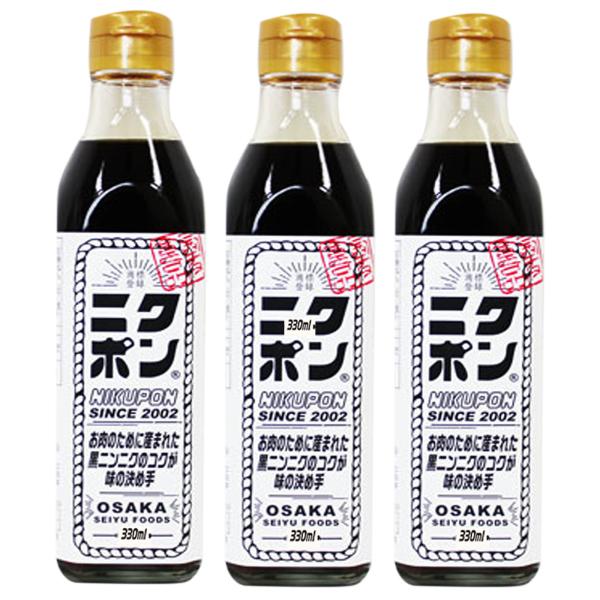 商品名 ニクポン内容 330mlｘ3黒にんにくのフルーティな香りが肉の旨味を引き立てる焼き肉やステーキにはもちろんハンバーグなど肉料理に最適なポン酢キャンプ飯やバーベキューの調味料としても話題をさらう美味しいニクポン原材料名：しょうゆ（国内...