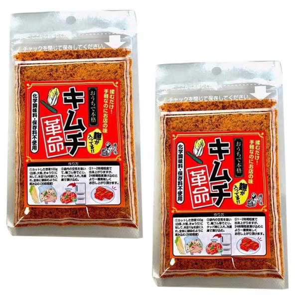 商品名 おうちで本格キムチ革命内容 60ｇｘ2とっても簡単　刻んだ野菜と揉み込むだけ。冷蔵庫で一晩漬けるだけ塩漬け不要　野菜の面倒な塩漬け不要ですのでラクラク。野菜約600g分●白菜約4分の1個〜2分の1個分●商品寸法/幅99×奥行5×高さ...