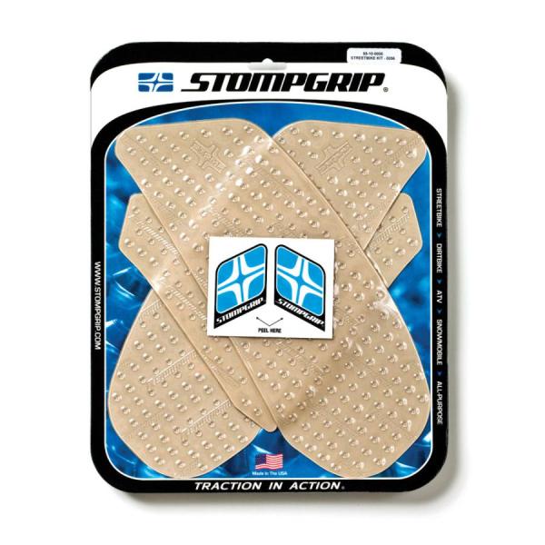 メーカー名：ストンプグリップメーカー品番：55-10-0056C販売備考：全て透明なパッドで構成された製品には品番末にCを追加表記します。適合情報：スズキ[SUZUKI] GSX-R1000 09-16カラー：クリア材質：エラストマー樹脂備...