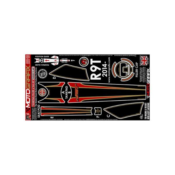 メーカー名：モトグラフィックスメーカー品番：MT-TKB001KAR販売備考：キャンセル不可商品です。TANK PAD&amp;SEAT POD KIT ブラック/レッド/ゴールド適合情報：ビーエムダブリュー[BMW] R nine T 1...