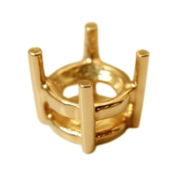 高級感が漂う貴金属製のアクセサリーパーツです。※当店の18金製の全ての商品には18金である事を証明する刻印が入っております（小さなパーツ類は除く）。ハンドメイド応援！ジュエリー制作でおうち時間充実！！【1個売り】 石枠 18金 イエローゴー...