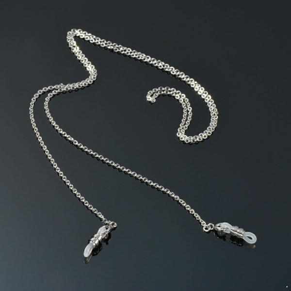 チタンは金属アレルギーに強く、サビにも強く、軽量なのに強度もありとても優れた素材。男性・女性問わずにお勧めです。軽い＆金属アレルギーに強い純チタン眼鏡チェーンメガネチェーン 純チタン フラット小豆チェーン 土管型 幅2.0mm 長さ70cm...