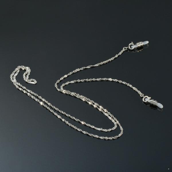 チタンは金属アレルギーに強く、サビにも強く、軽量なのに強度もありとても優れた素材。男性・女性問わずにお勧めです。軽い＆金属アレルギーに強い純チタン眼鏡チェーンメガネチェーン 純チタン スクリューチェーン 土管型 幅2.3mm 長さ70cm ...