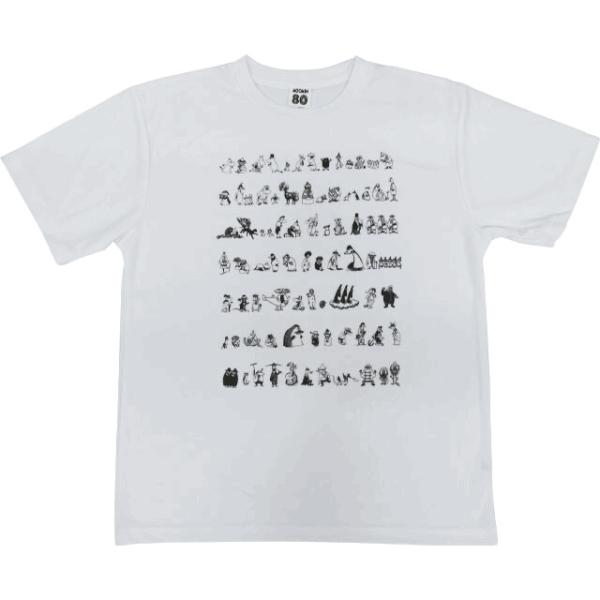 MOOMIN80周年ドライTシャツが登場！ムーミン80周年を記念した80体のキャラクターアートを使用した特別な商品です。さらりとした素材で暑い季節にも気持ち良い着心地！型崩れしないので普段使いもオススメのTシャツです。サウナ、ジムでのトレー...