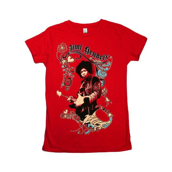 Jimi Hendrix / I Heart Jimi Tee (Red) (Womens) - ジミ・ヘンドリックス Tシャツ