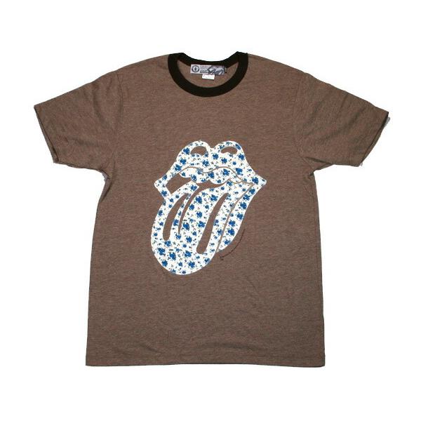 The Rolling Stones / Patch Flower Tee (Coffee) - ザ・ローリング・ストーンズ Tシャツ