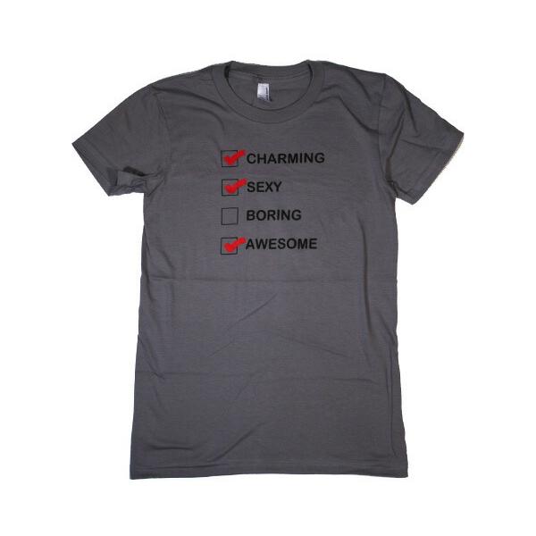 The Lonely Island / Charming Sexy Boring Awesome Tee (Womens) (Charcoal)
