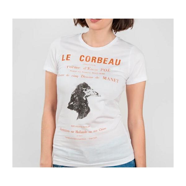 [Out of Print] Edgar Allan Poe / Le Corbeau Tee (White) (Womens)