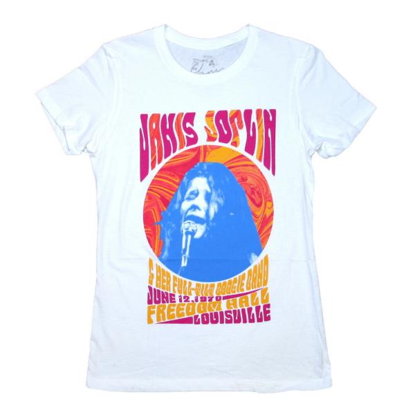 Janis Joplin / Swirl Tee (White) (Womens) - ジャニス・ジョプリン Tシャツ
