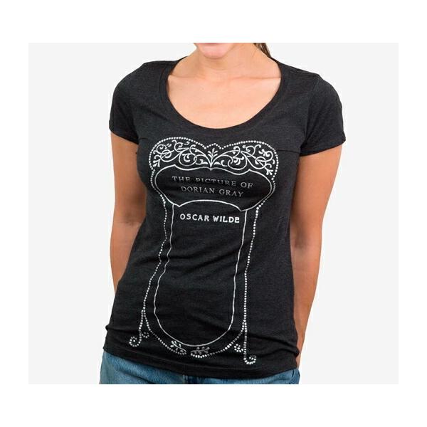 [Out of Print] Oscar Wilde / The Picture of Dorian Gray Scoop Neck Tee [Gilded] (Black) (Womens)