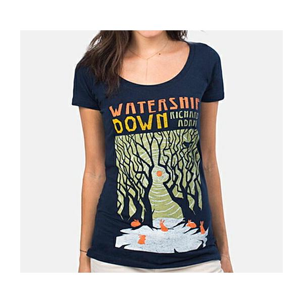 [Out of Print] Richard Adams / Watership Down Scoop Neck Tee (Midnight Navy) (Womens)