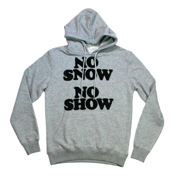 [Worn By] Eric Clapton / No Snow No Show Flock Print Pullover Hood (Heather Grey) - エリック・クラプトン フード スウェット