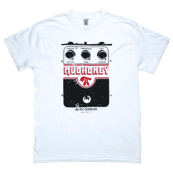 ・こちらのTシャツサイズは【Small ~ X-Large】です。MUDHONEY / ELECTRO-HARMONIX BIG MUFF π・100% Heavy Cotton・White・Official Licensed[UNISEX...