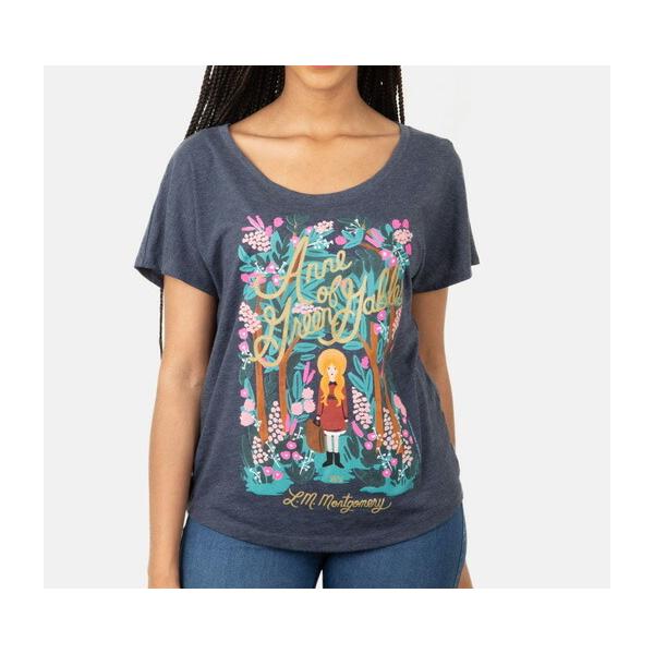 [Out of Print] L. M. Montgomery / Anne of Green Gables Relaxed Fit Tee [Puffin in Bloom] (Vintage Navy) (Womens)