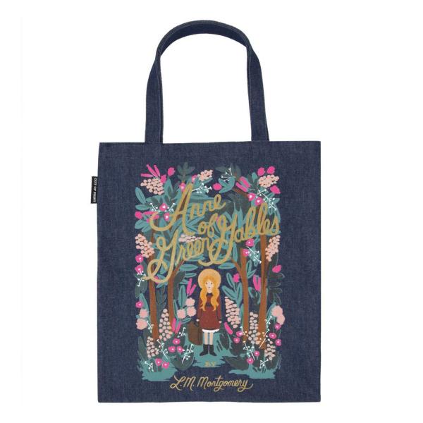 [Out of Print] L. M. Montgomery / Anne of Green Gables Tote Bag [Puffin in Bloom] (Dark Blue Denim)