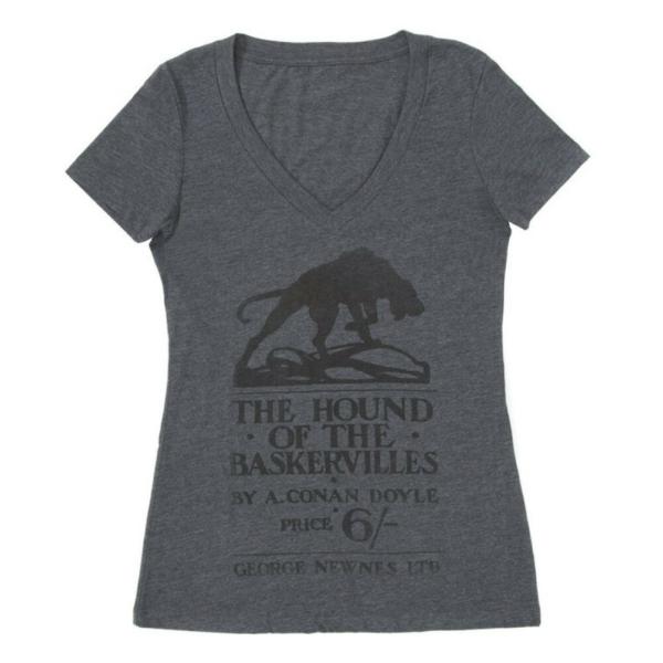 [Out of Print] Arthur Conan Doyle / The Hound of the Baskervilles Womens V-Neck Tee (Dark Heather Grey)