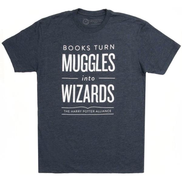 [Out of Print] Books Turn Muggles into Wizards Tee (Midnight Navy) - ハリー・ポッター Tシャツ