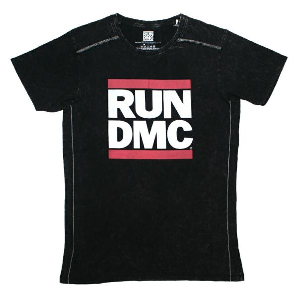 RUN DMC / Logo Tee 4 (Snow Wash Black) - RUN DMC Tシャツ