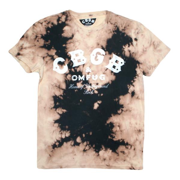 CBGB ＆ OMFUG / Logo Dip-Dye Tee 4 (Tan/Black) - CBGB Tシャツ