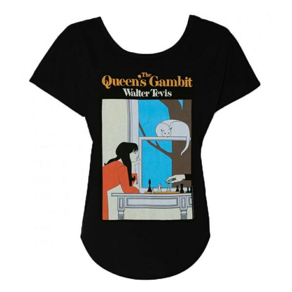 [Out of Print] Walter Tevis / The Queen's Gambit Womens Relaxed Fit Tee (Black) - クイーンズ・ギャンビット Tシャツ