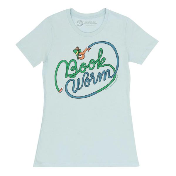 リチャード・スキャリー作品の人気キャラクターLowly Worm(ミミズのローリー)・100% Cotton Fitted Tee・Distressed, Softened Print・Slim Fit・Color: Light BlueE...