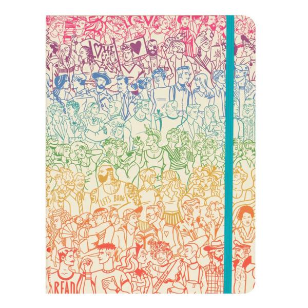 Rainbow Readers hardcover journal - Celebrate the rainbow of readers who share the universal love of a good book. Illust...