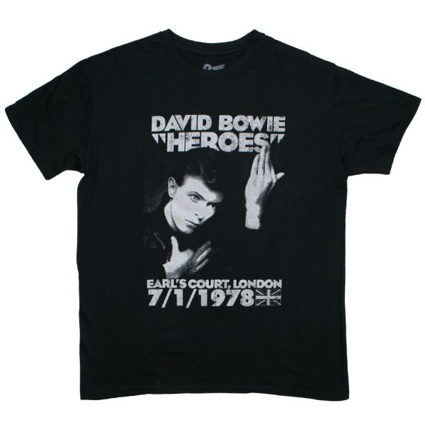 DAVID BOWIE"HEROES"EARL'S COURT, LONDON7/1/1978・100% Cotton・Black・Official Licensed・Made in UK[UNISEX]参考SIZE : 身幅 : 着丈Sm...