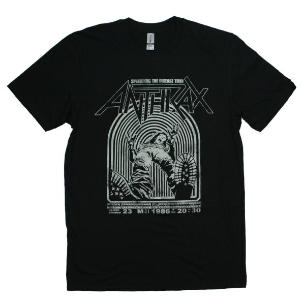 ANTHRAX / SPREADING THE DISEASE TOUR23 May 1986ZAAL KRISTOFFEL in MAASMECHELEN・100% Cotton・Black・Official Licensed[UNISE...