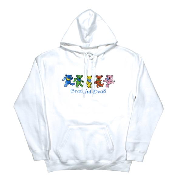 GRATEFUL DEAD / DANCING BEARS・70% Cotton, 30% Polyester・裏起毛・White・Kangaroo Pocket・Official Licensed・Made in UK[UNISEX]参考...