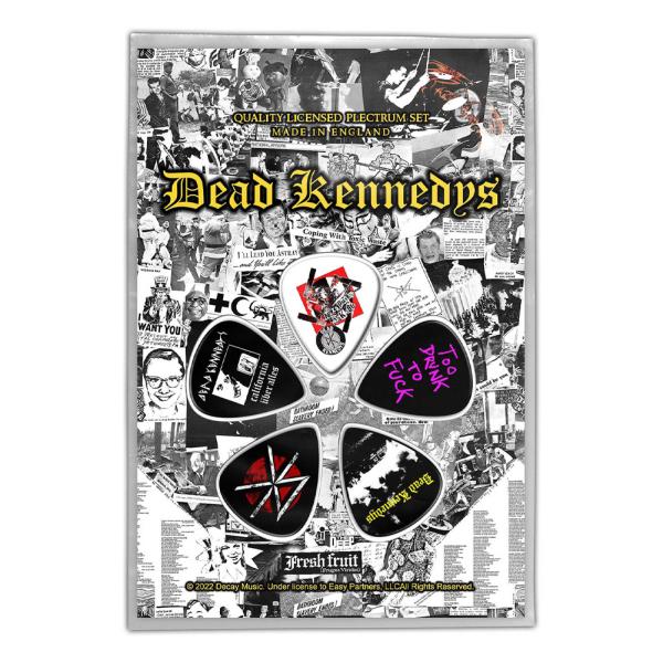 DEAD KENNEDYS / FRESH FRUIT PLECTRUM PACK■材質 : プラスチック■ゲージ : 1.0mm■5枚セット(5デザイン、各1枚)■Official Licensed■Made in England