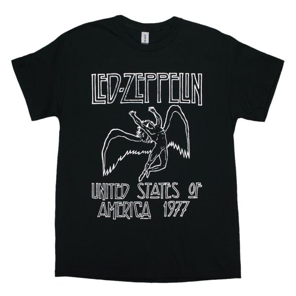 LED ZEPPELINUNITED STATES OFAMERICA 1977・100% Heavy Cotton・Black・Official Licensed[UNISEX]参考SIZE : 身幅 : 着丈Small : 44~49c...