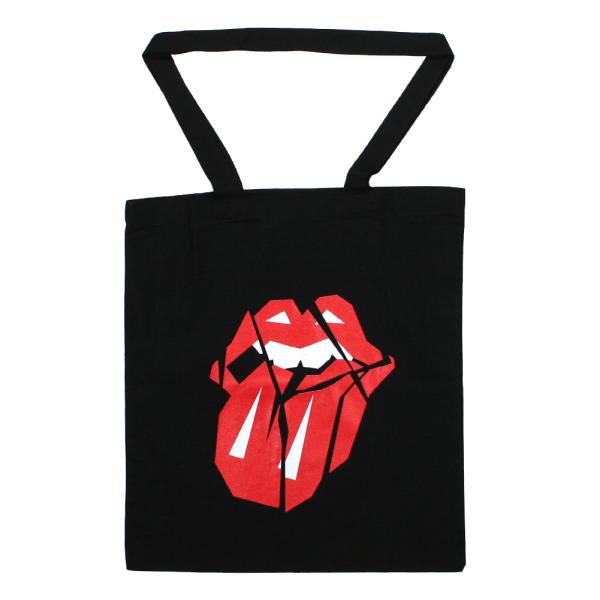 THE ROLLING STONES / HACKNEY DIAMONDS (SHARDS)・100% Light Cotton・Black・サイズ : 縦42cm, 横37cm, ハンドル71cm, マチなし・Official Licensed