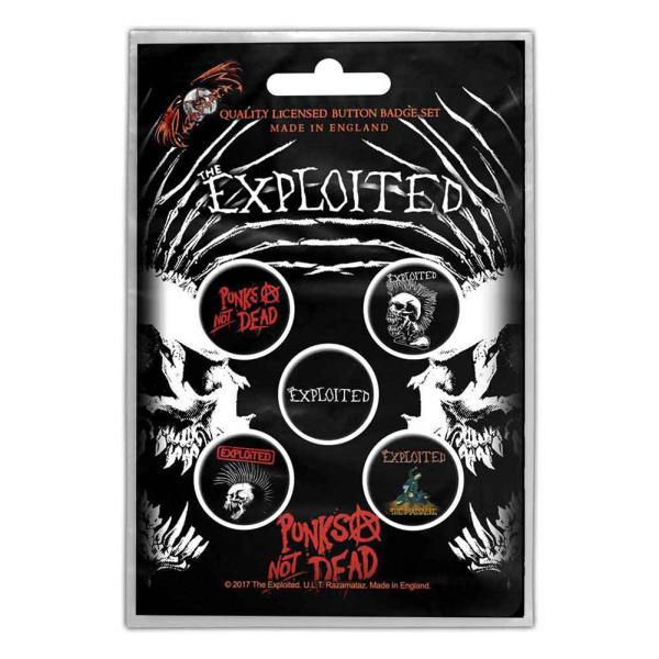 THE EXPLOITED / PUNKS NOT DEAD BUTTON BADGE PACK・材質 : 金属/プラスチック・バッジサイズ : 直径25mm・5個セット(5デザイン、各1個)・Official Licensed・Made ...
