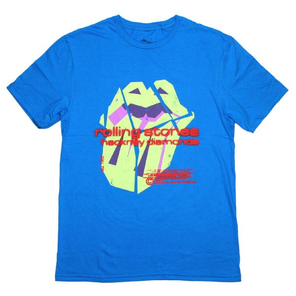 THE ROLLING STONES / HACKNEY DIAMONDS (NEON TONGUE)・100% Cotton・Turquoise Blue・Official Licensed・Made in UK[UNISEX]参考SIZ...