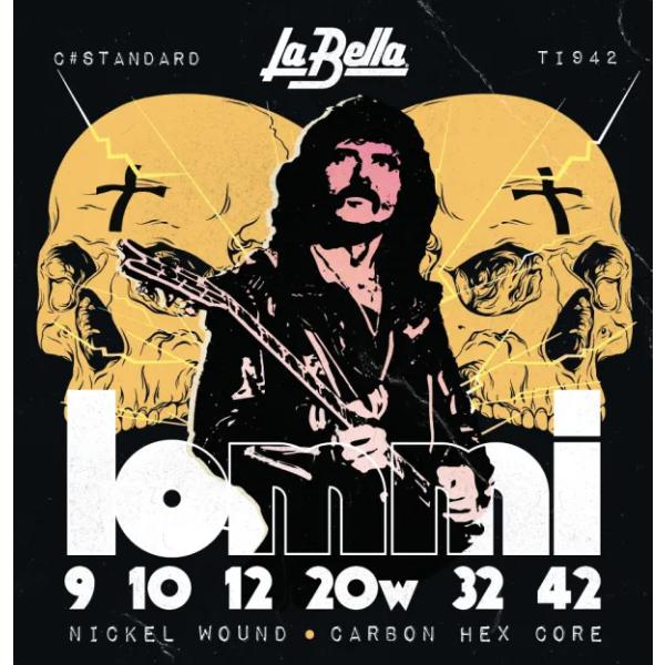 La Bella / TI942 Tony Iommi Signature Electric Guitar Strings C# Tuning 9-42トニー・アイオミのセッティングからインスパイアされたシグネチャー弦。アイオミのような独特...