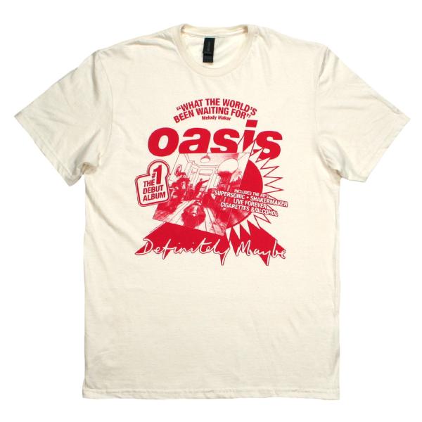 OASIS / DEFINITELY MAYBE“WHAT THE WORLD’S BEEN WAITING FOR"Melody Maker・100% Soft-Style Cotton・Natural・Oasis Merchandisi...