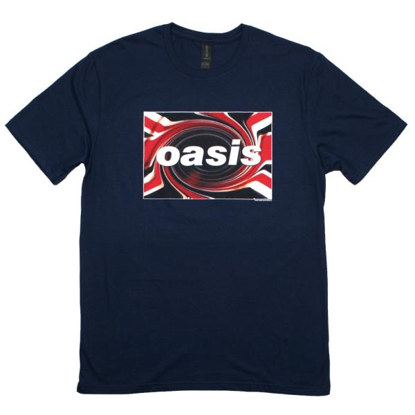 OASIS / SWIRLED UNION JACK・100% Soft-Style Cotton・Navy Blue・Oasis Merchandising Limited.・Made in UK[UNISEX]参考SIZE : 身幅 :...
