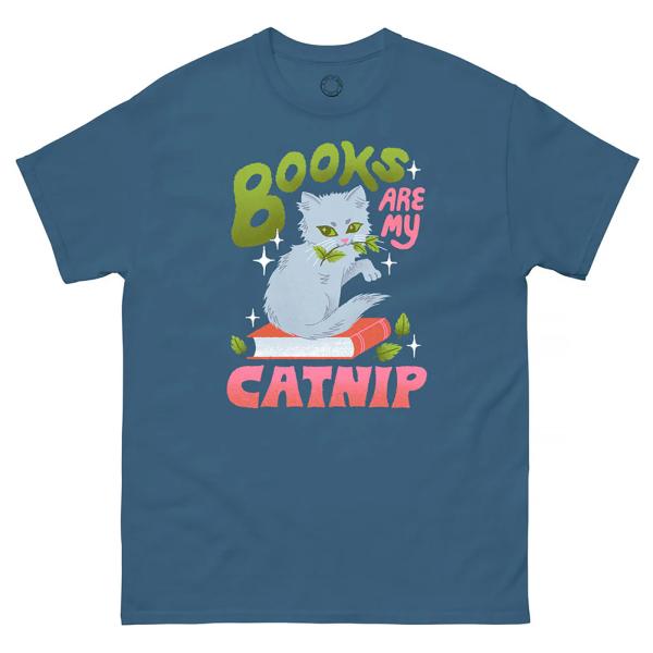 アウト・オブ・プリントBOOKS ARE MY CATNIP本に目がないんです。猫に例えるとCatnip(イヌハッカ)のようなものです。Books Are My Catnip unisex t-shirt ? a delightful bl...
