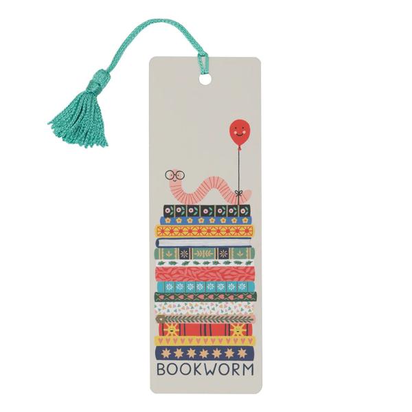 アウト・オブ・プリントBOOKWORM BOOKMARKArtwork by Holly MaguireShow off your inner bookworm!・50mm x 153mm・Tassel
