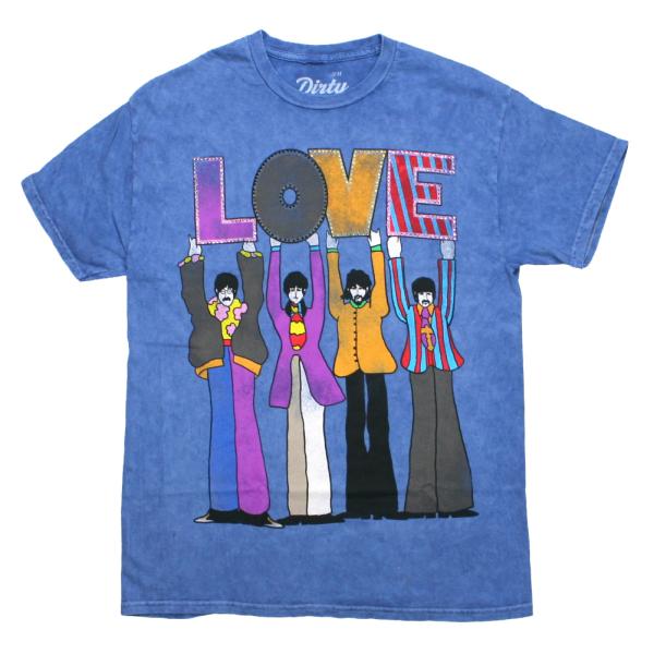 THE BEATLES / YELLOW SUBMARINE LOVE SPELLED OUT・100% Cotton・Blue Shadow (Mineral Wash)・Rhinestone-Embellished・Officially...